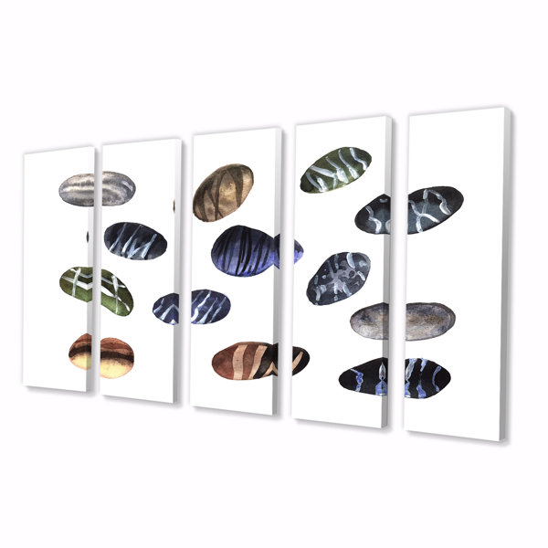 DesignArt Colorful Stones On Canvas 5 Pieces Print | Wayfair