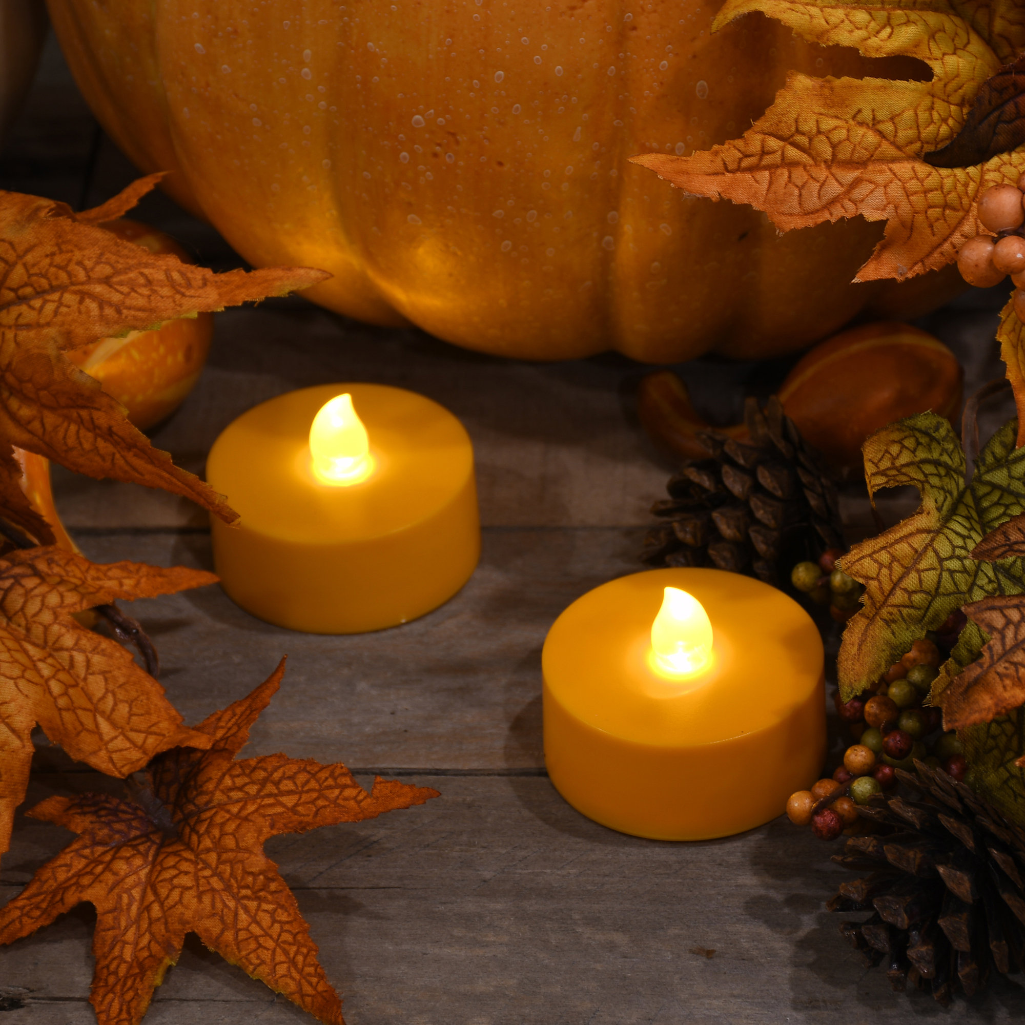 The Holiday Aisle® Extra Large Battery Operated Tea Lights with Remote ...