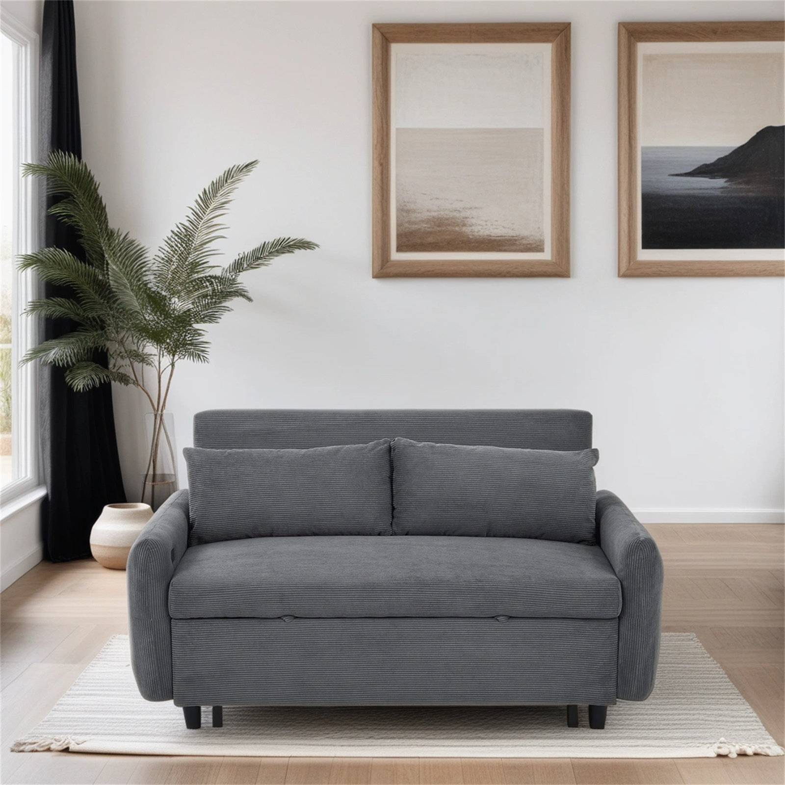 Ebern Designs Ellexis 57" Upholstered Sleeper Sofa | Wayfair