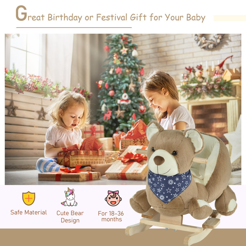 Qaba Kids Ride-On Toy Bear Rocker & Reviews | Wayfair