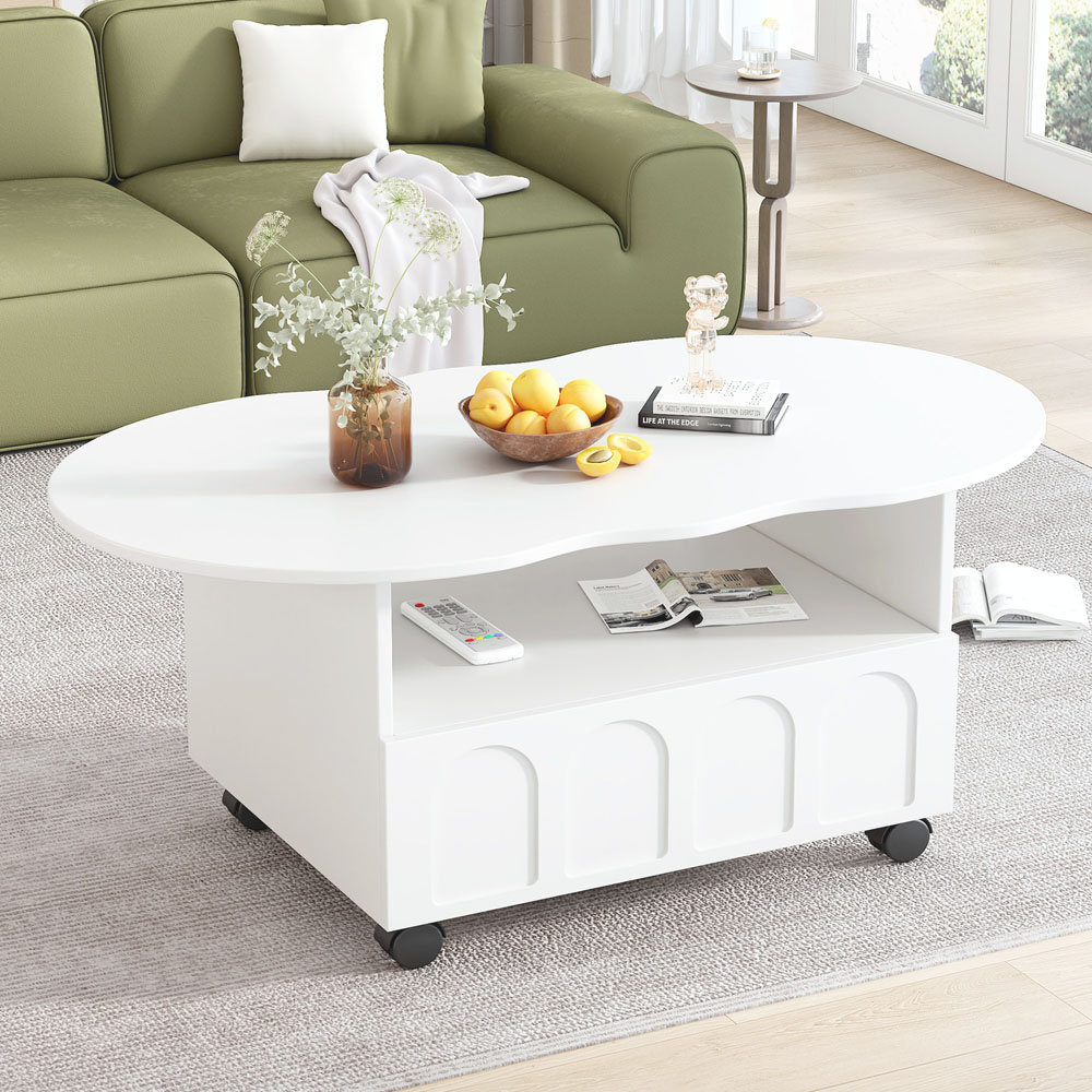 Latitude Run® Coffee Table with 2 Brake Wheels - Wayfair Canada