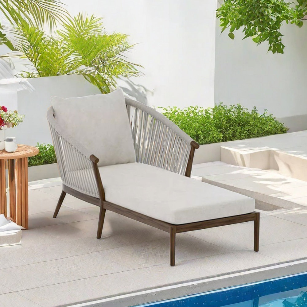A Zoetic Home Outdoor Modern Simple Garden Single Chaise Longue ...