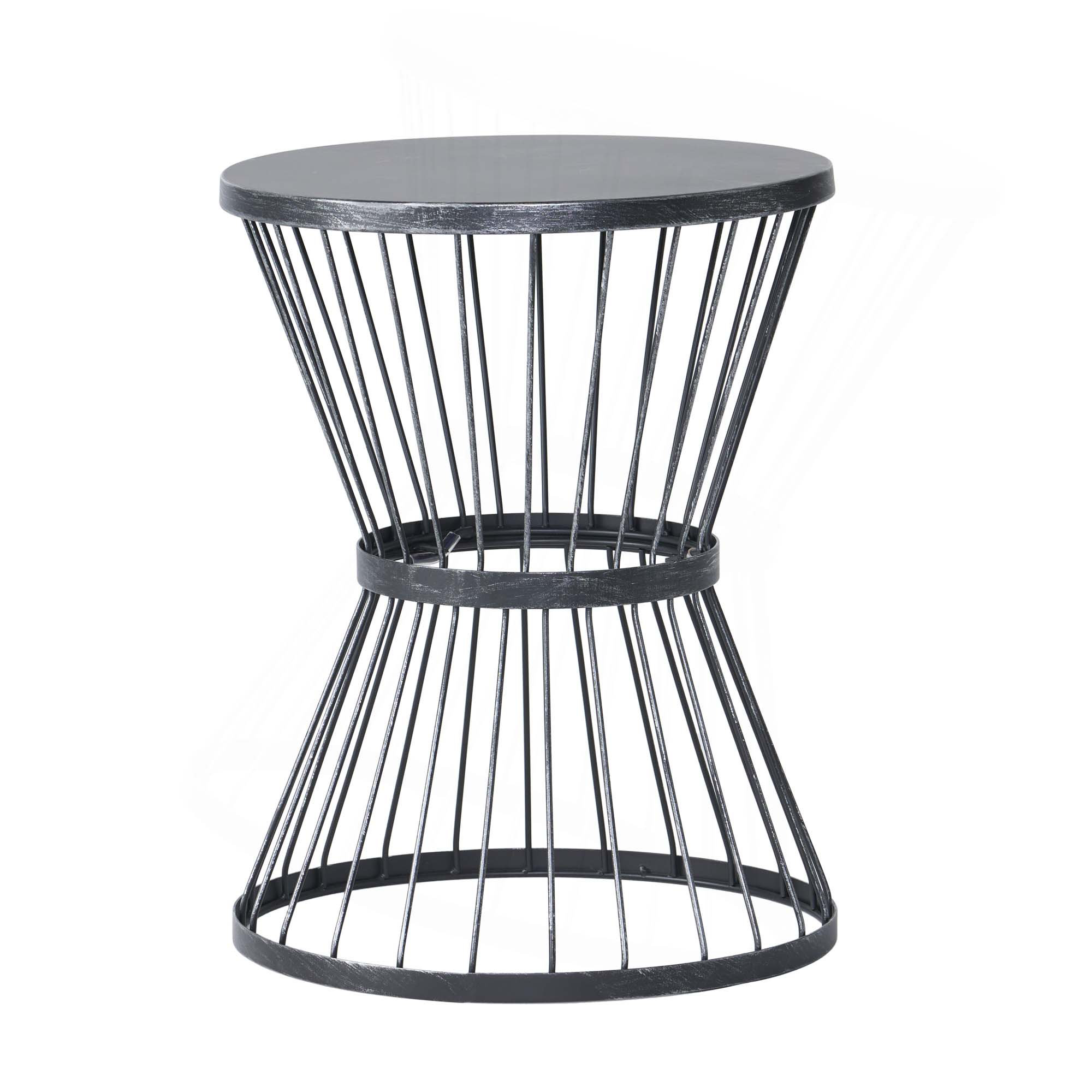 Wrought Studio™ Powder-Coated Iron Side Table with Hourglass Shape ...