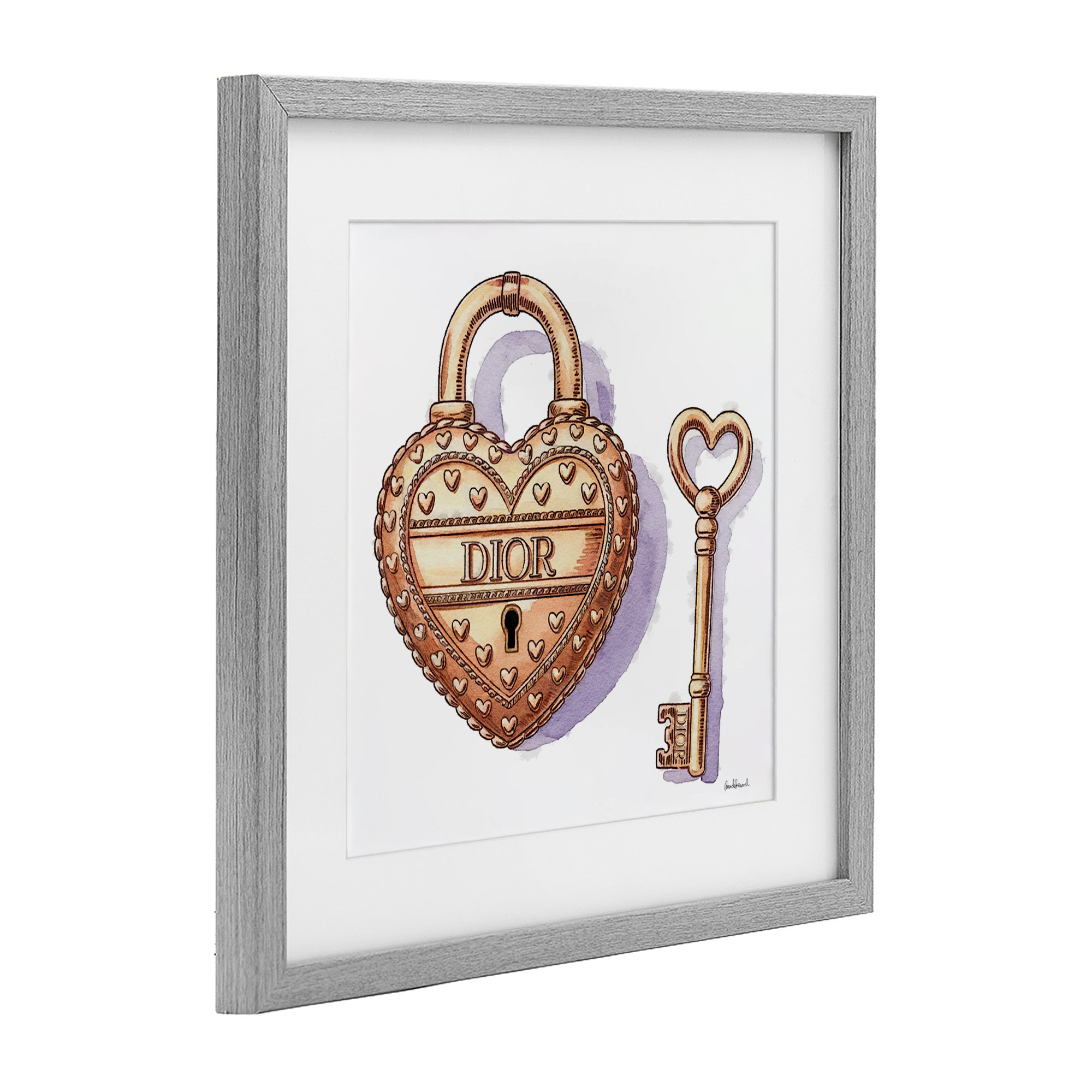 Mercer41 Glam Lock and Key Framed Print Under Glass, design by Amanda ...