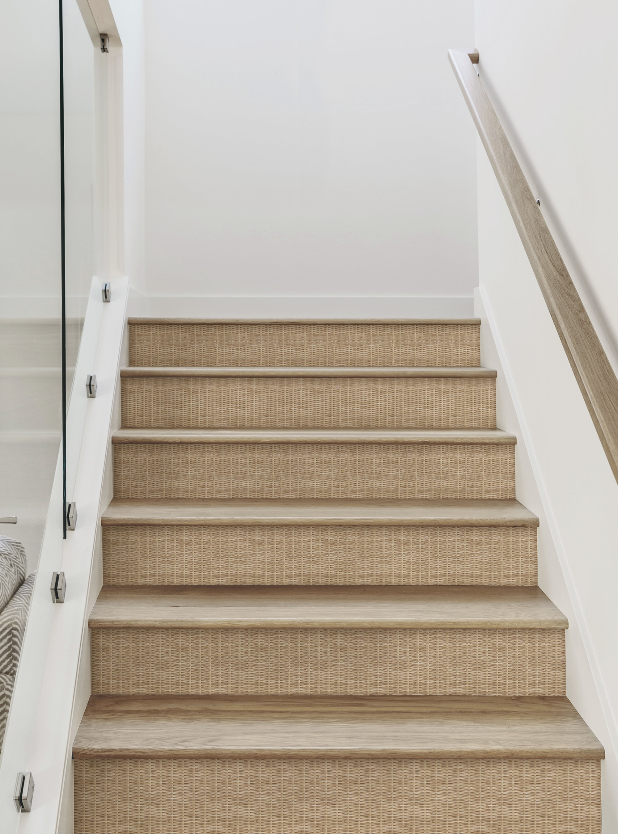 Bayou Breeze Groningen Rattan Weave Peel and Stick Stair Riser Strips ...