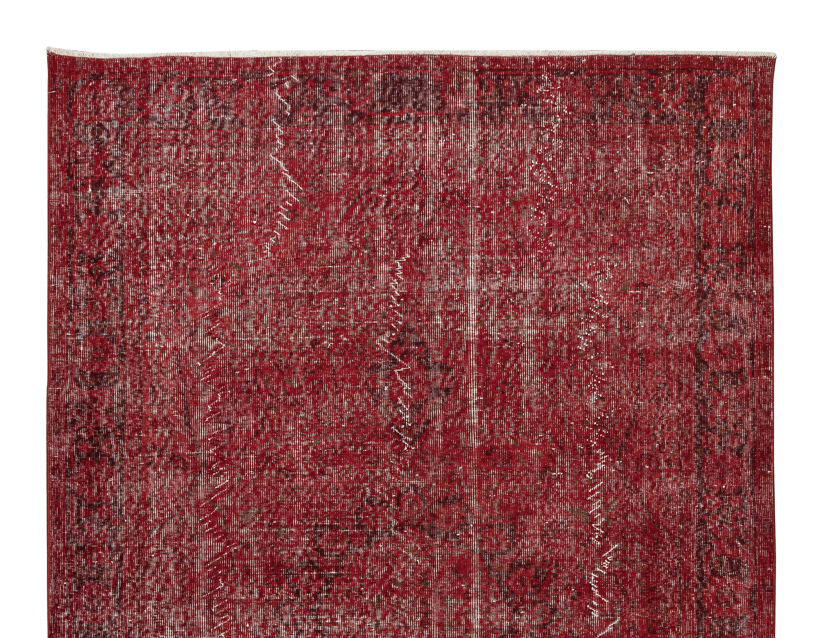 Williston Forge 5.8x9 Ft Burgundy Red Over-Dyed Rug for Modern ...