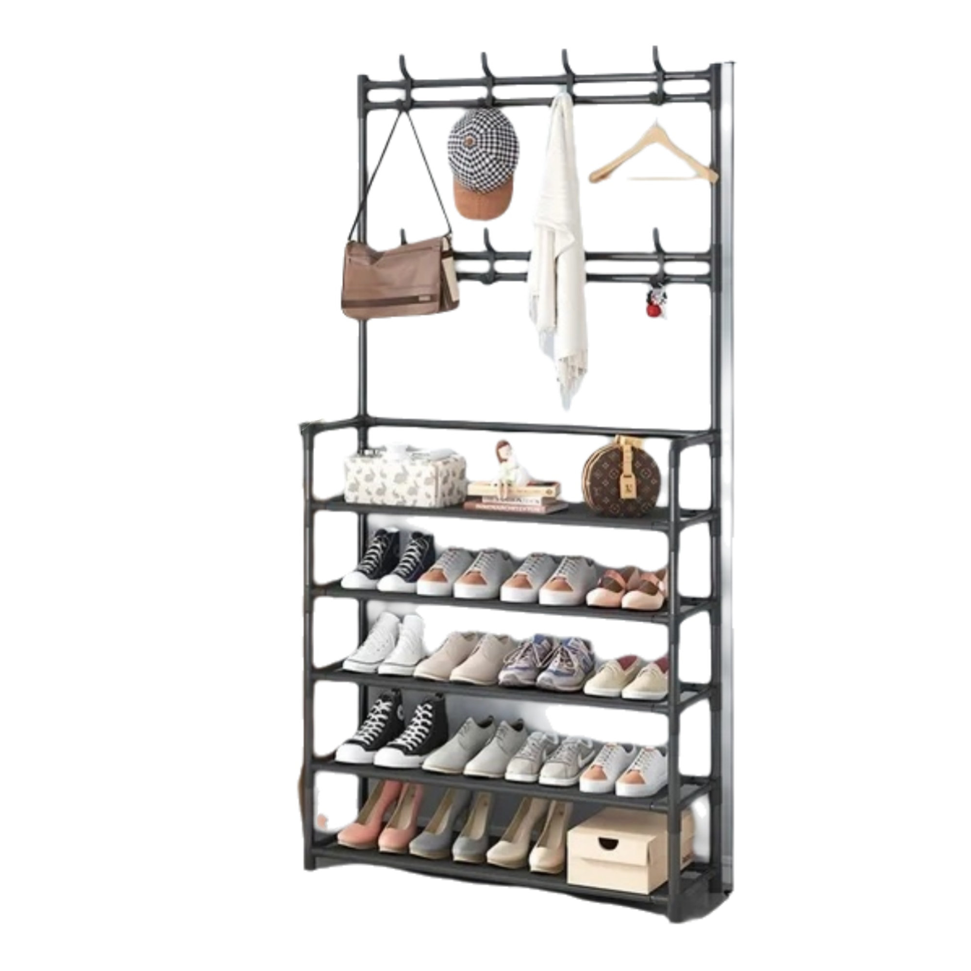 Latitude Run® Five-Tier Multi-Functional Storage Rack, Multipurpose ...