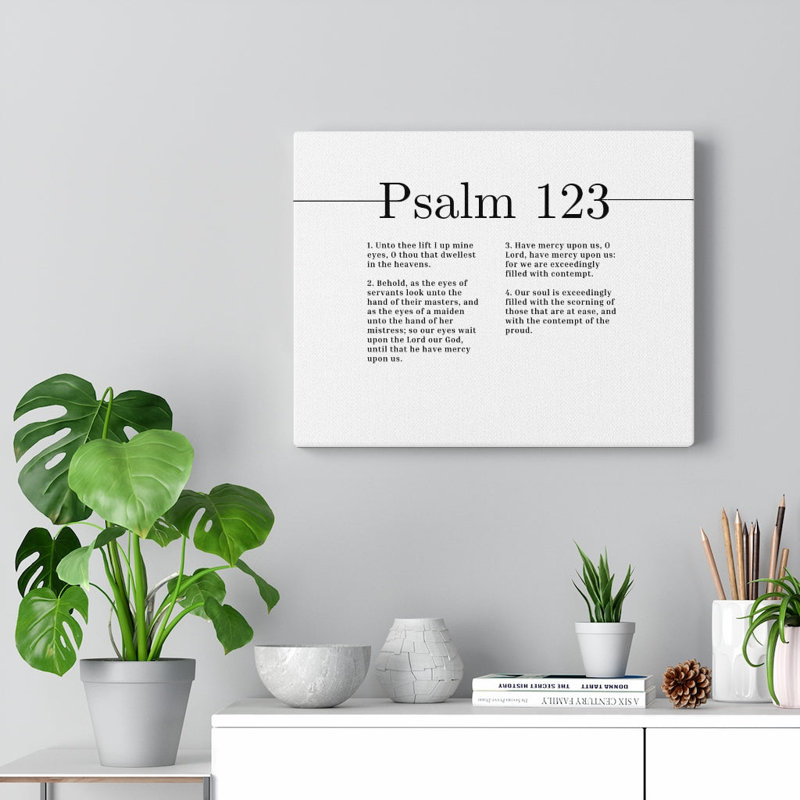 Trinx Scripture Canvas The Lord Our God Psalm 123 Christian Wall Art ...