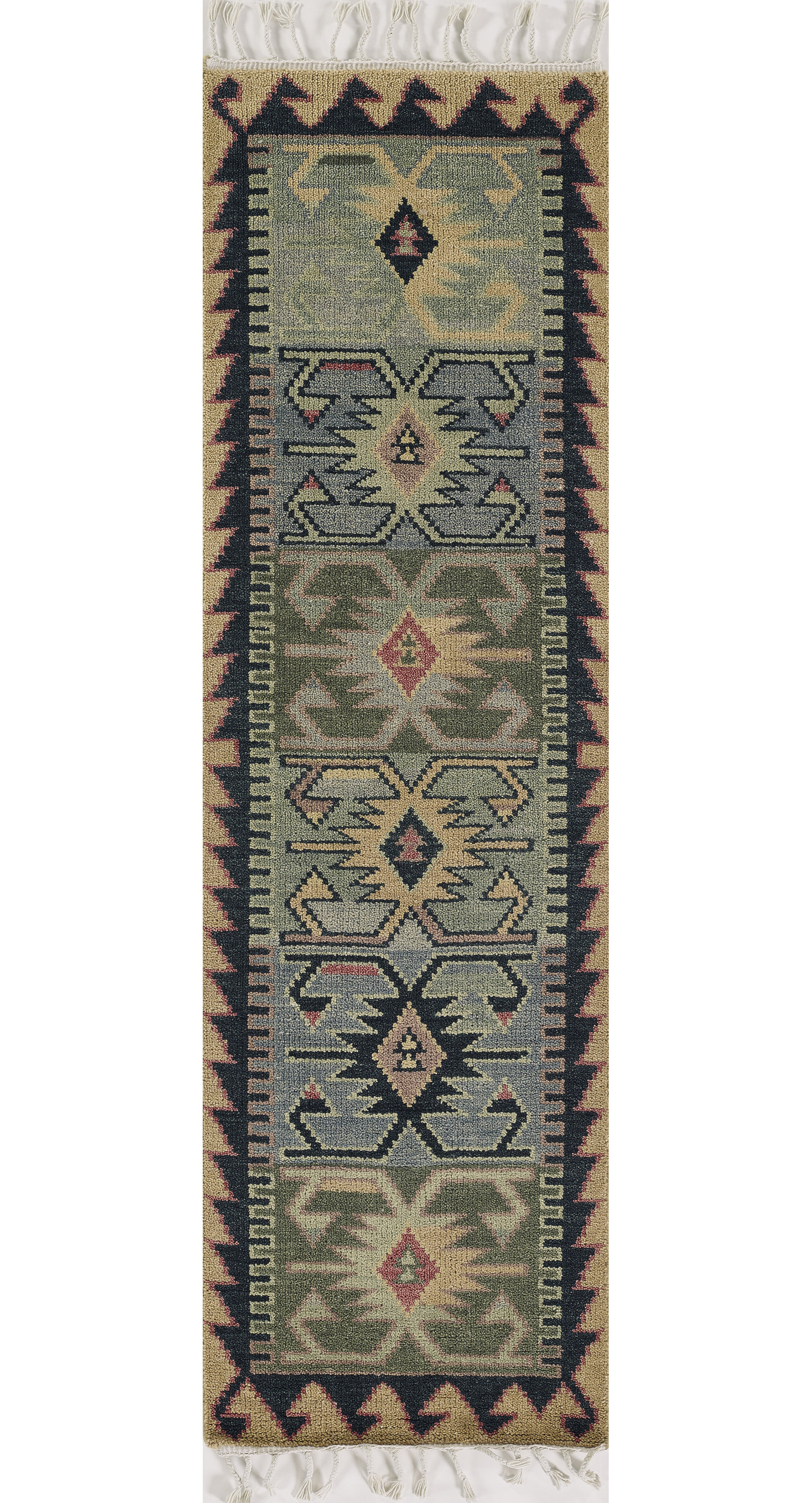 Birch Lane™ Amabelle Southwestern Hand-Knotted Wool Blue/Brown/Beige ...