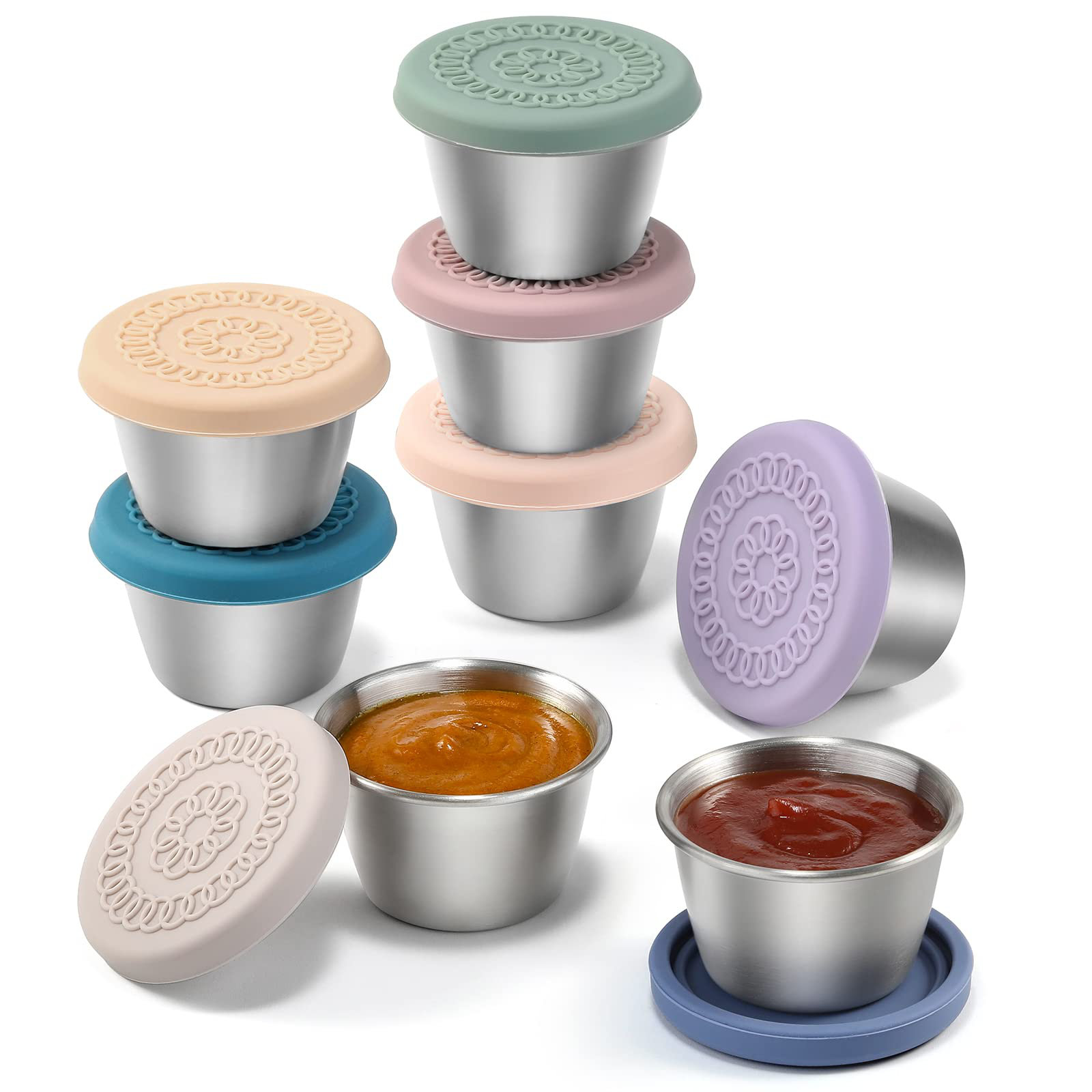 Prep & Savour 8 Pack Salad Dressing Container To Go, 2.4Oz Small ...
