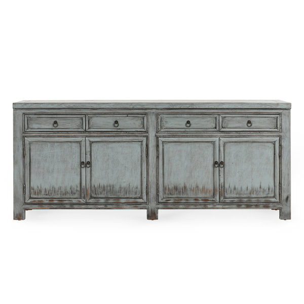 Classic Home Libbit Reclaimed Pine 4-drawer 4-door Cabinet Vintage Sage ...