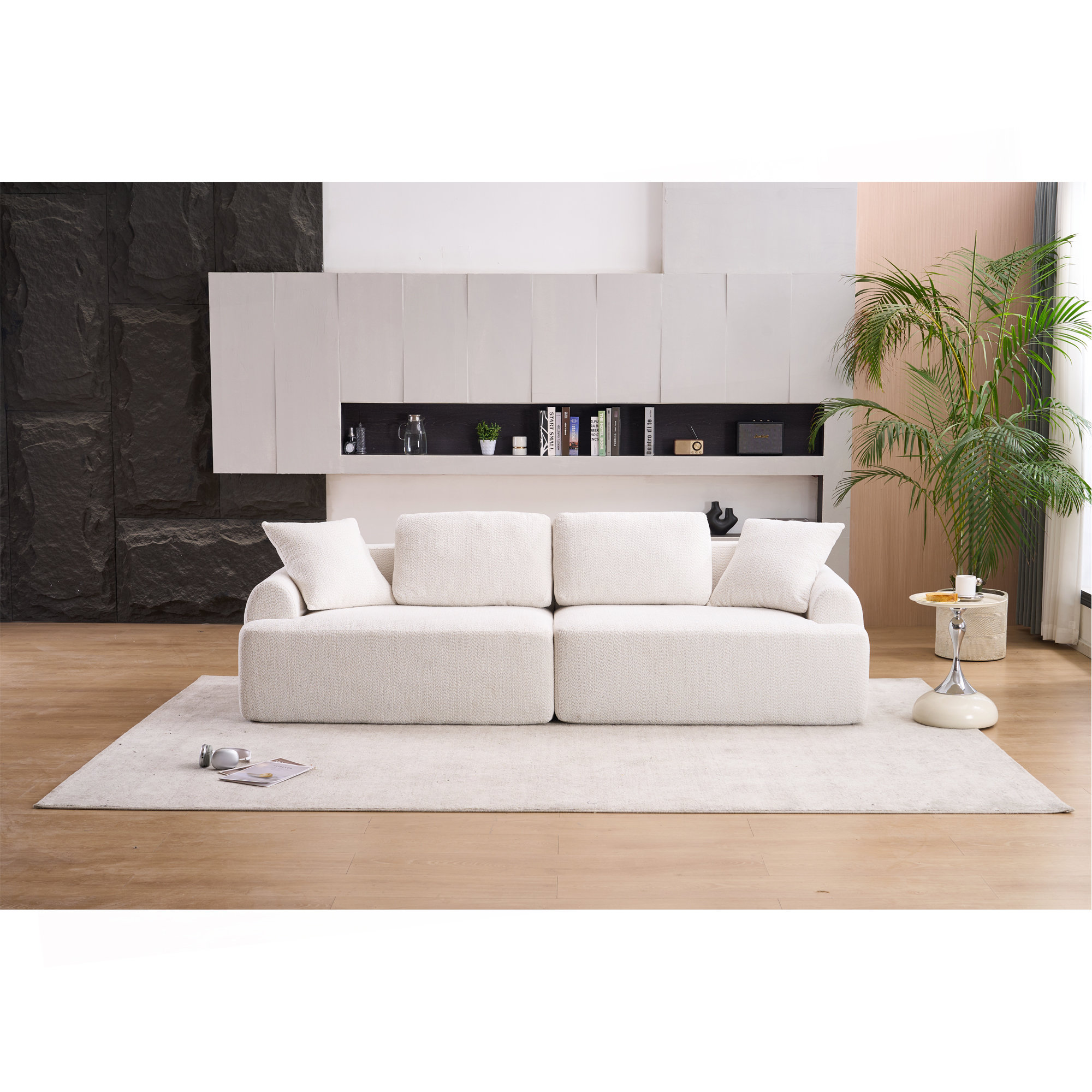 Corrigan Studio® SOFA: 4-Seater Combined Sofa, Crochet Yarn Fabric, Full Sponge Compression Sofa ...