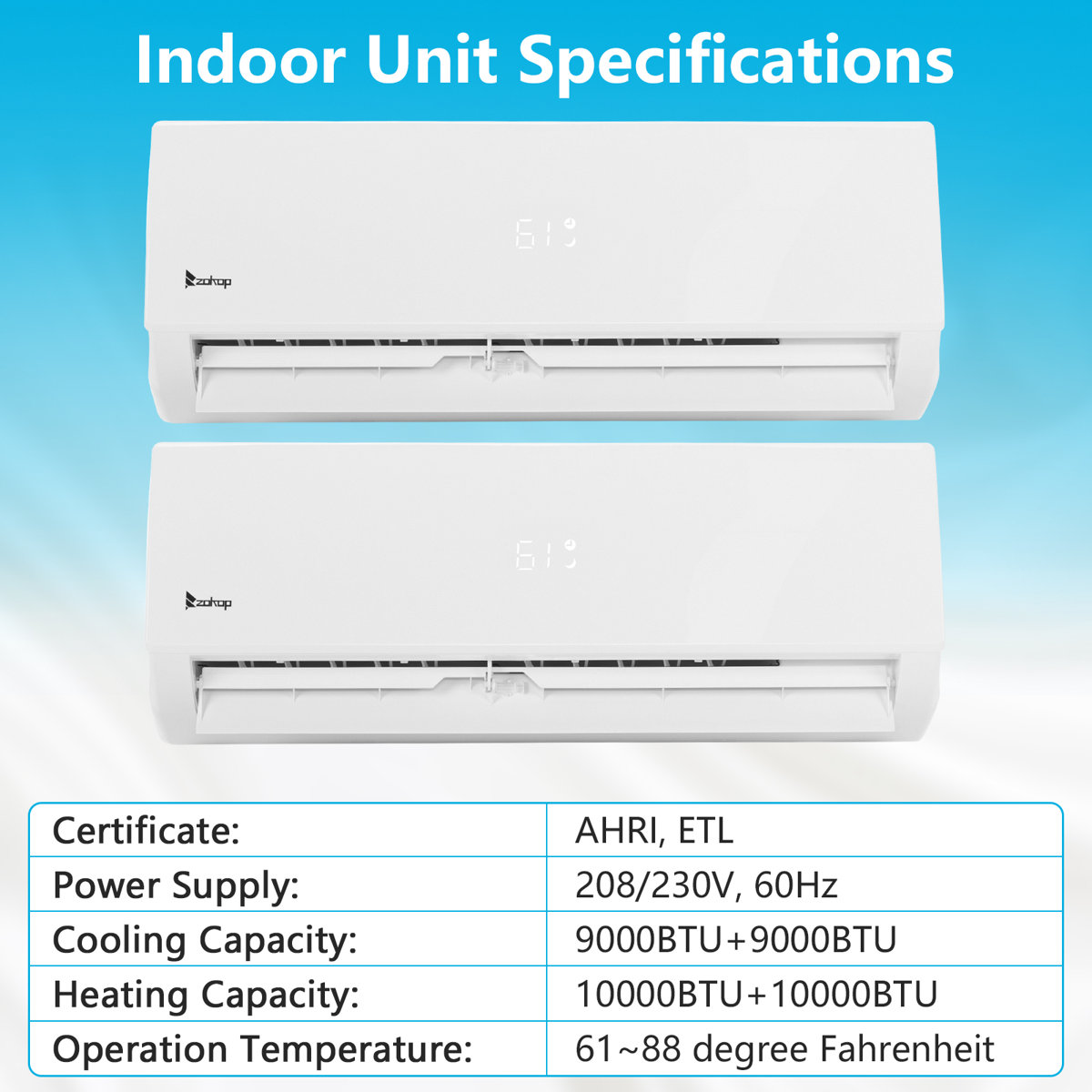 Winado 18000 BTU Wi-Fi Connected Ductless Mini Split Air Conditioner ...