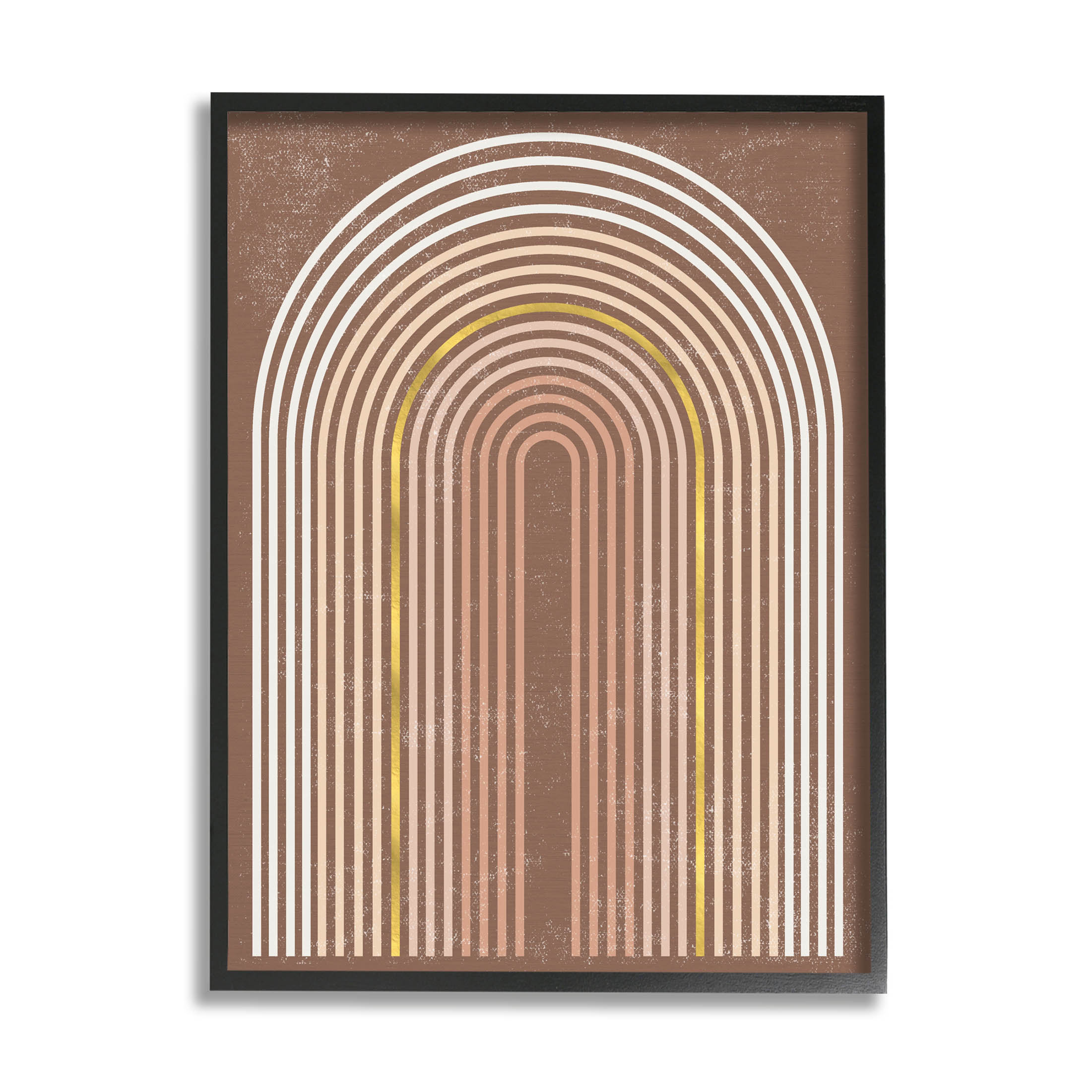 Stupell Industries Abstract Rainbow Stripes Arch Framed Giclee Art By ...
