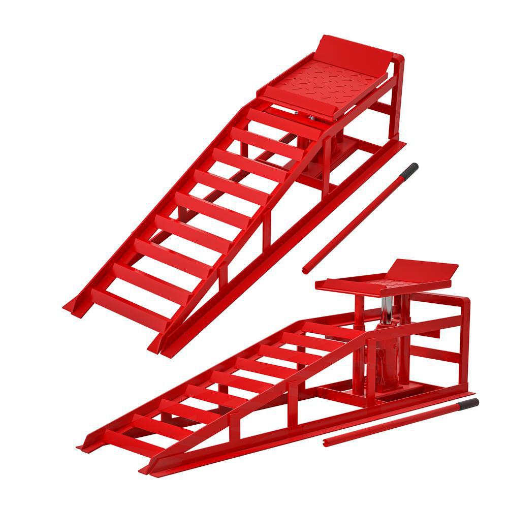 mohzate 2 Pack Hydraulic Car Ramps, Car Lift Service Ramps, 5t Heavy ...
