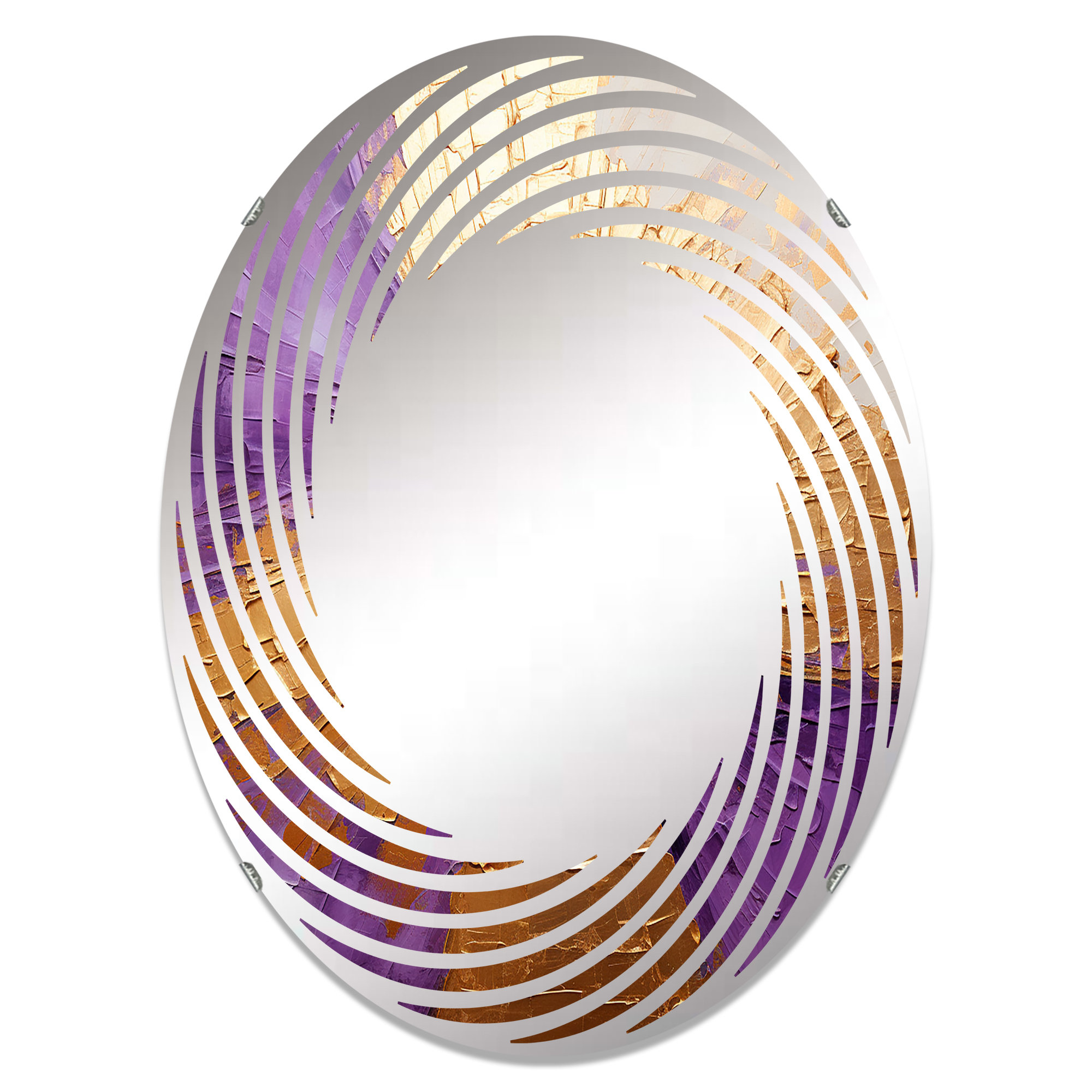 East Urban Home Gold And Purple Lunar Vector I - Spiral Wall Mirror ...
