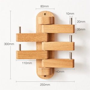 Hokku Designs Mahsiah Solid Wood Wall 5 - Hook Wall Mounted Coat Rack ...