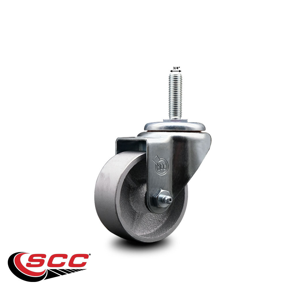 Service Caster 3 Inch_Semi Steel Wheel Swivel 3/4 Inch_Threaded Stem ...