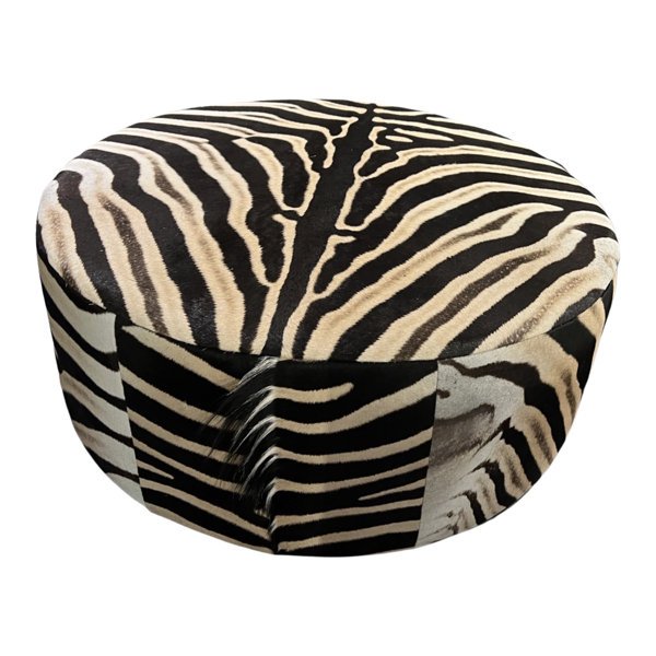 MooMoo Designs XL Round Zebra Ottoman | Wayfair