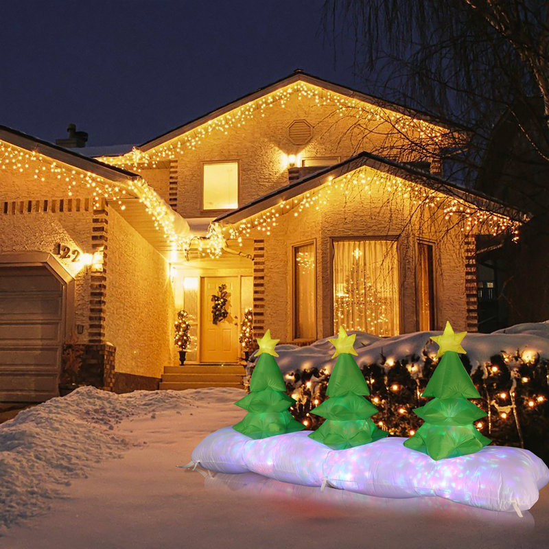 The Holiday Aisle® 8.2 Ft Long Christmas Tree Inflatable with Festive ...