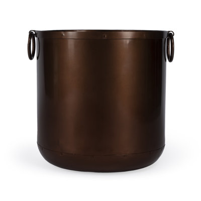D & W Silks Round Metal Planter & Reviews | Perigold