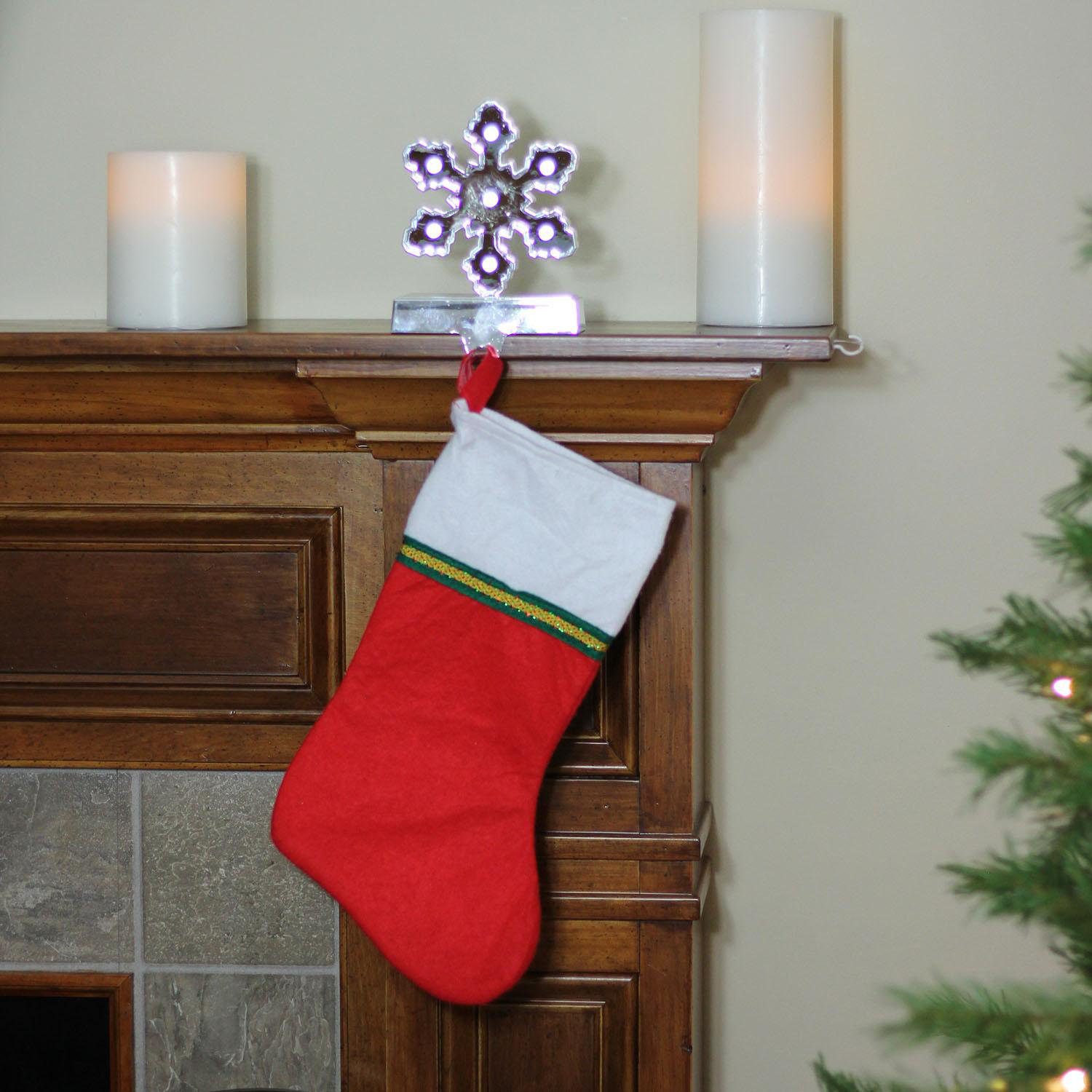 Northlight Seasonal 16.25" Traditional Red and White Christmas Stocking ...