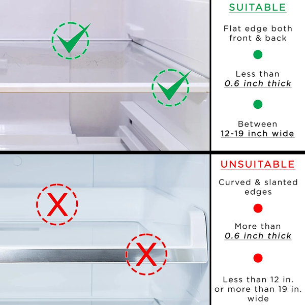 Sorbus Clear Acrylic Pull Out Fridge Drawer with Handle 2 Pack | Wayfair