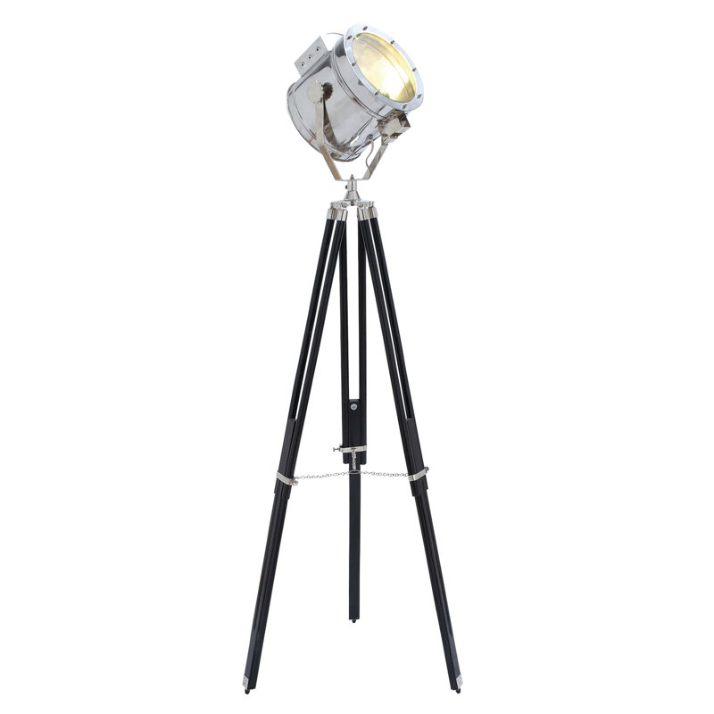 17 Stories Miky Black Wood Spotlight Floor Lamp 29" x 29" x 71 ...