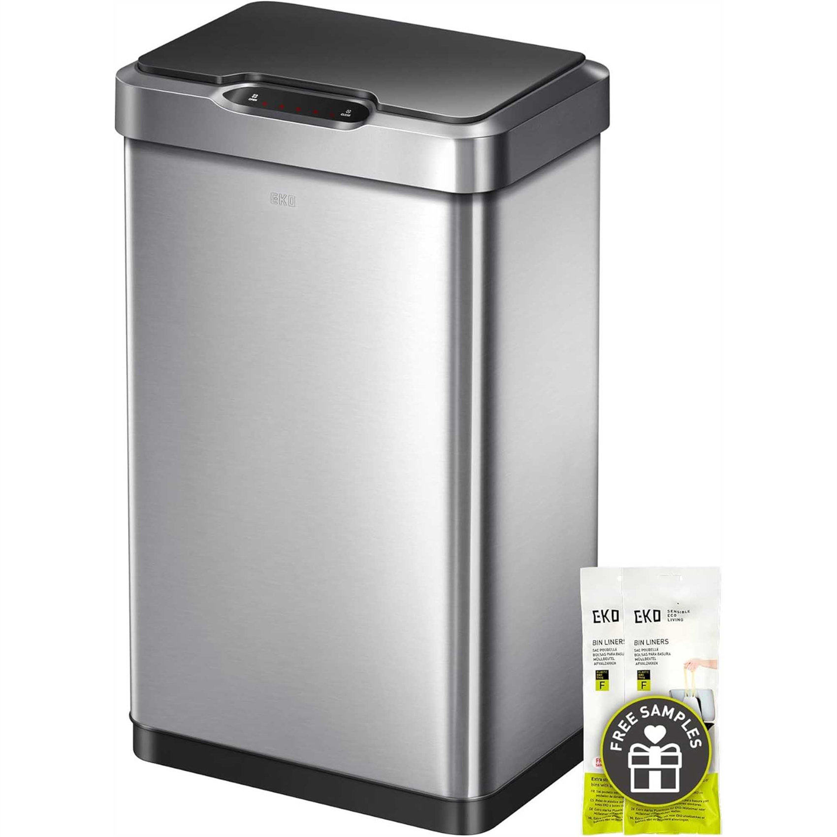 TELA 50 Litre Touchless Rectangular Trash Can, 13.2 Gallon Dustbin ...