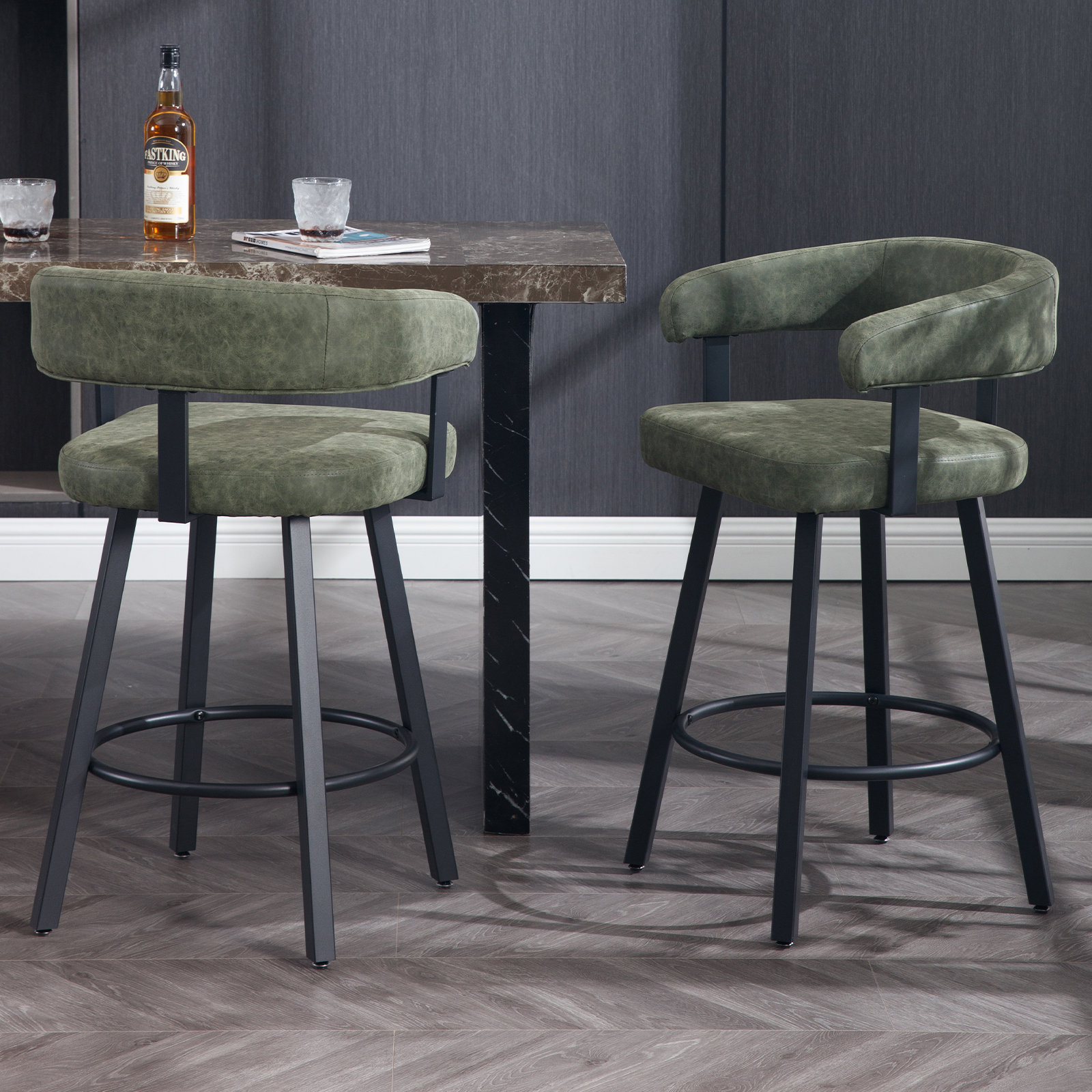 George Oliver Counter Height Bar Stools Modern Bar Chairs With Back ...