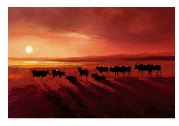 Maturi Zebu at Dusk by Jonathan Sanders - Art Print | Wayfair.co.uk