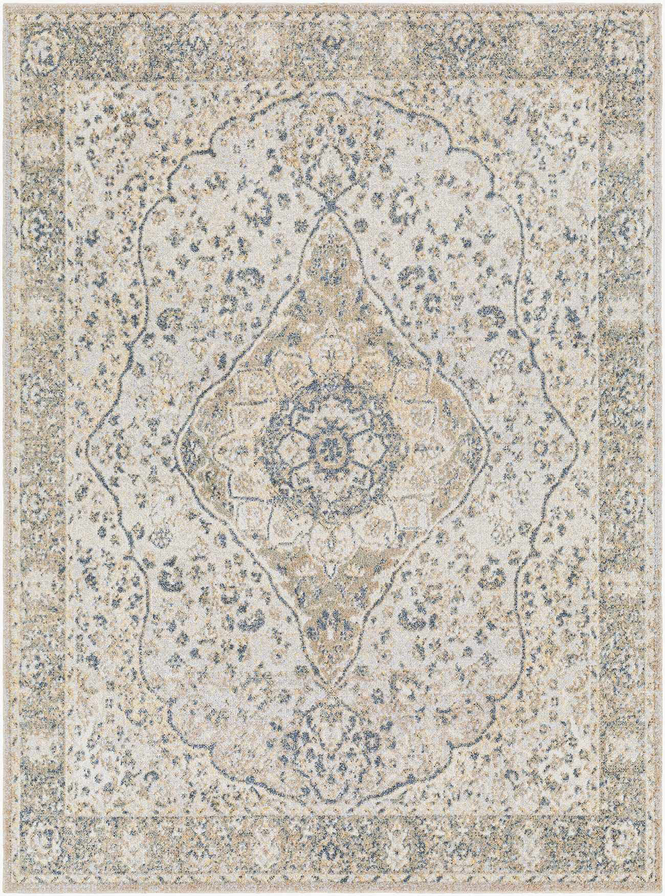 Dakota Fields Anagni Machine Washable Boho Medallion Cream Area Rug ...