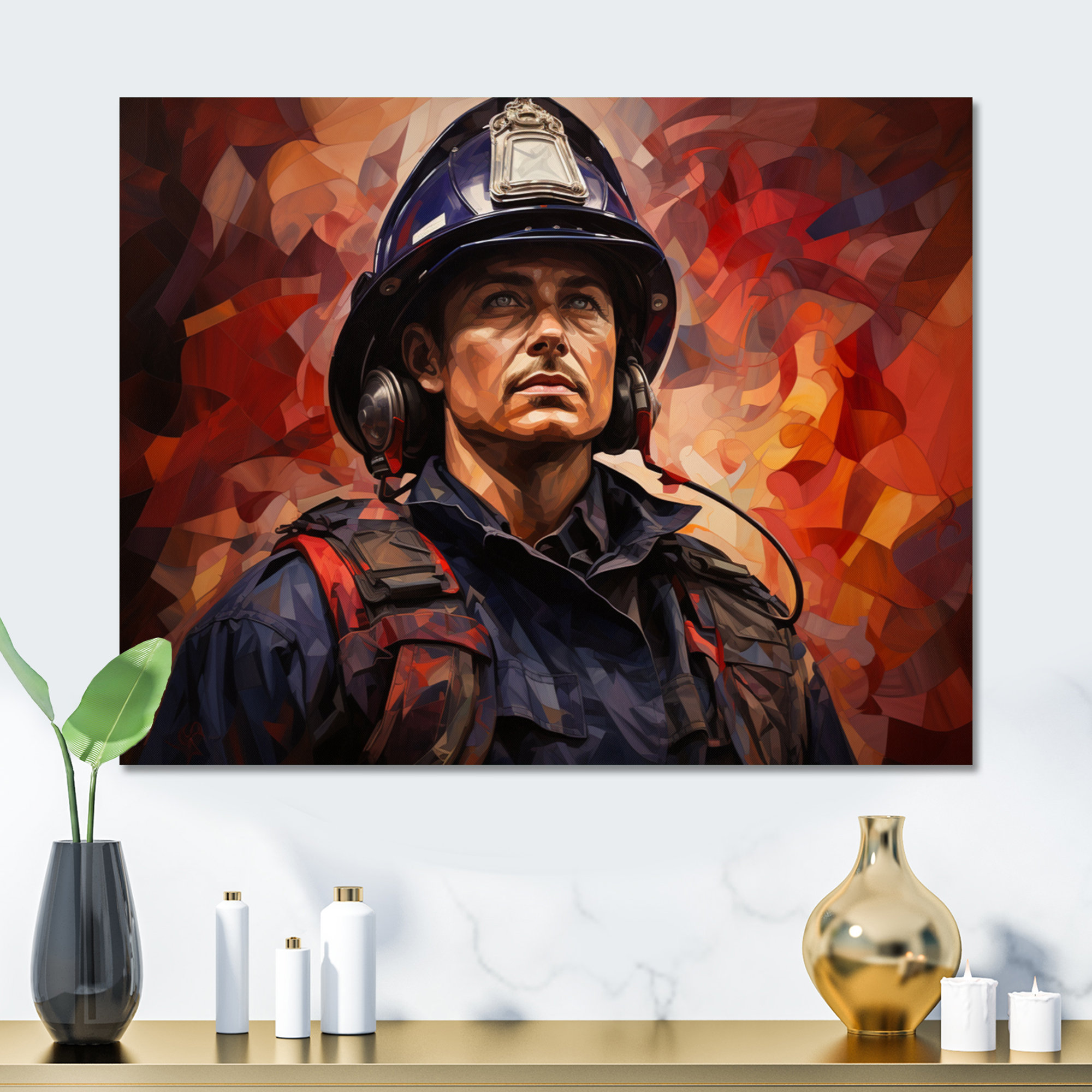 Winston Porter Fireman Portrait II - Fireman Metal Art Print | Wayfair