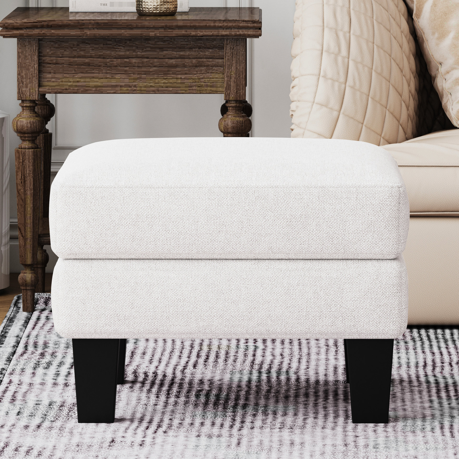 Ebern Designs Versatile Fabric - Shoe Rack Stool And Footrest, Thick ...
