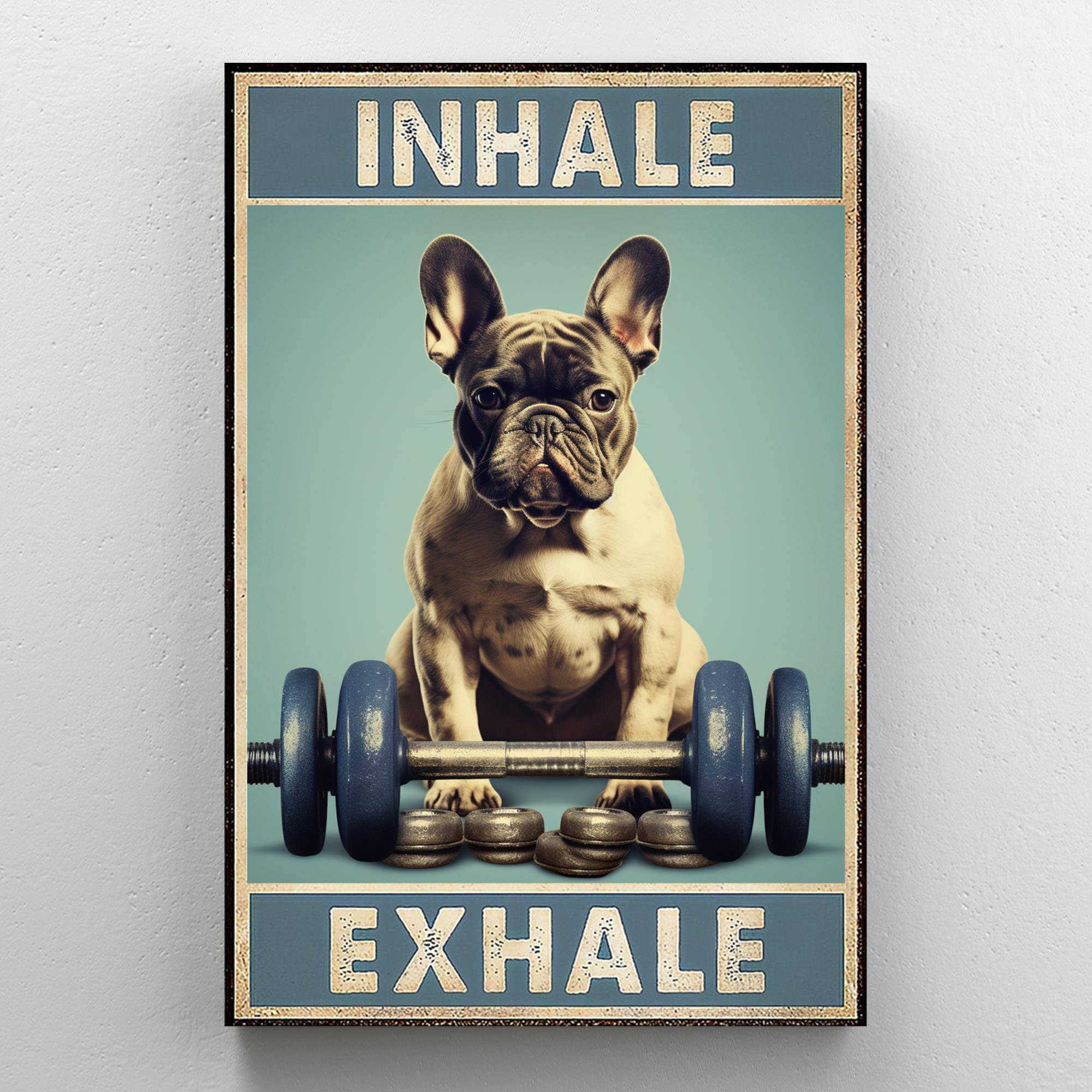 Trinx Javien Pug Dog Inhale Exhale On Canvas Print | Wayfair