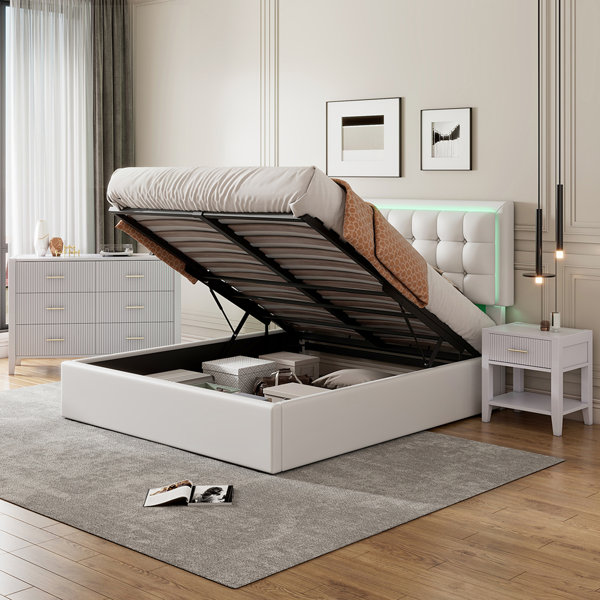 Wrought Studio Jasrah Queen Upholstered Platform 3 Piece Bedroom Set ...