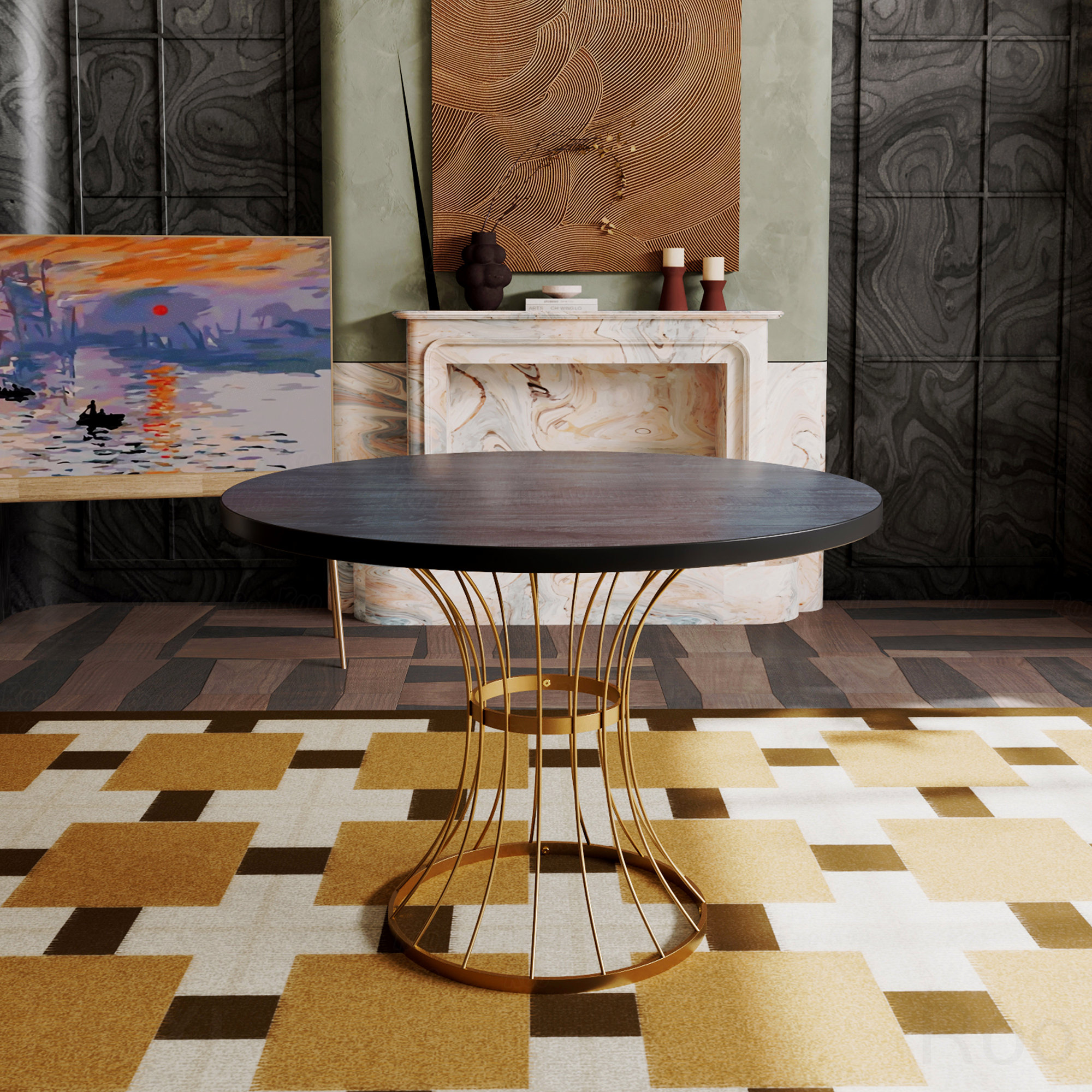 Latitude Run® 42" Round Dining Table – Solid Wood-Look Top, Heavy-Duty ...