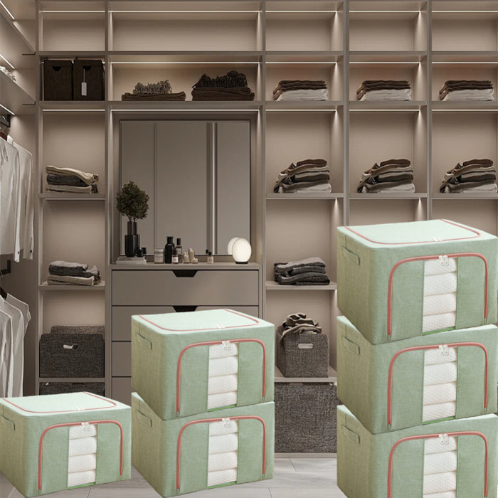 Latitude Run® Clothes Storage Bins Boxes with Metal Frame - (Extra ...