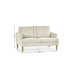 George Oliver Beige Pearl Barley Upholstered Compact 2 Seater Sofa ...