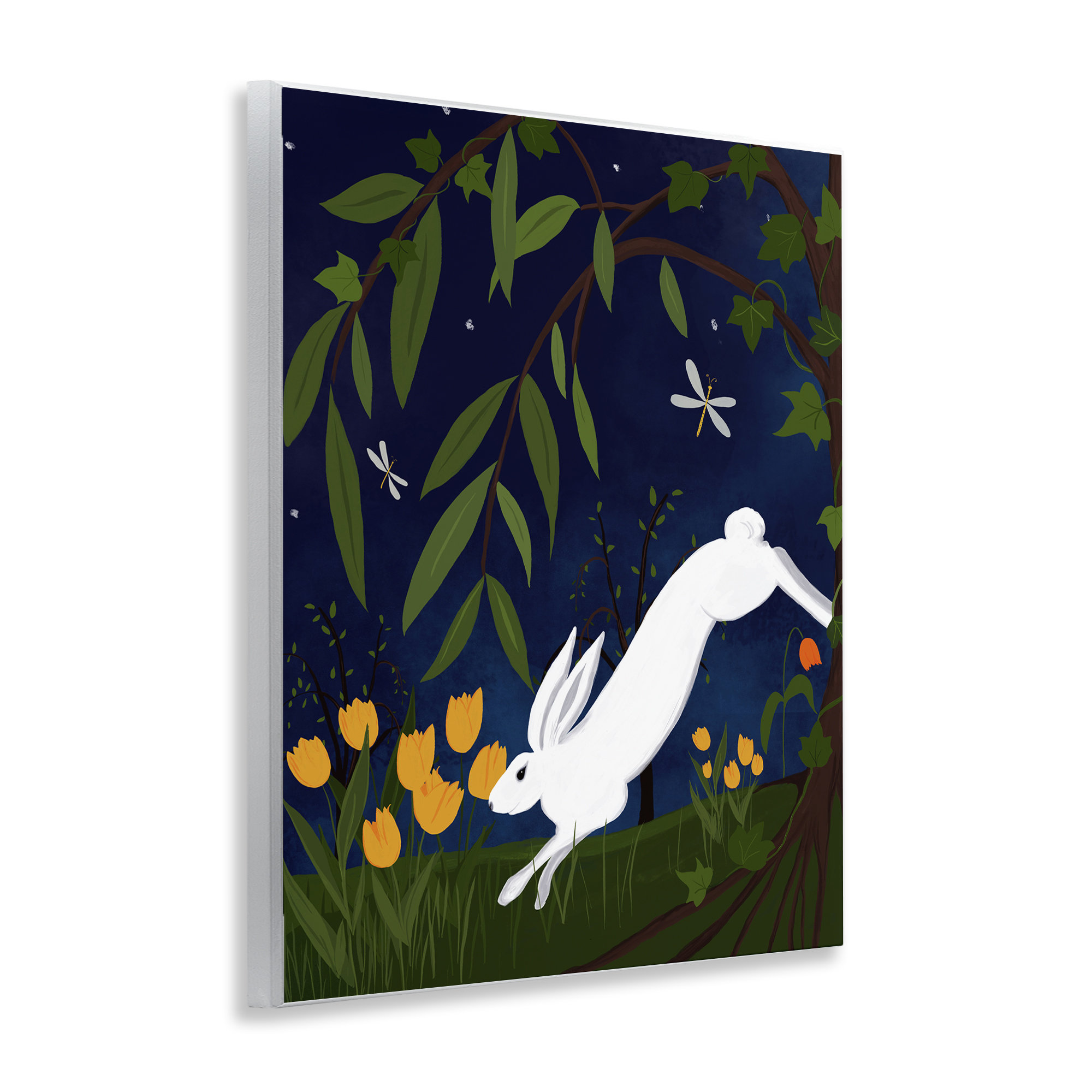 Highland Dunes Hare in Night Forest Wall Plaque Art by Michelle Ingari ...