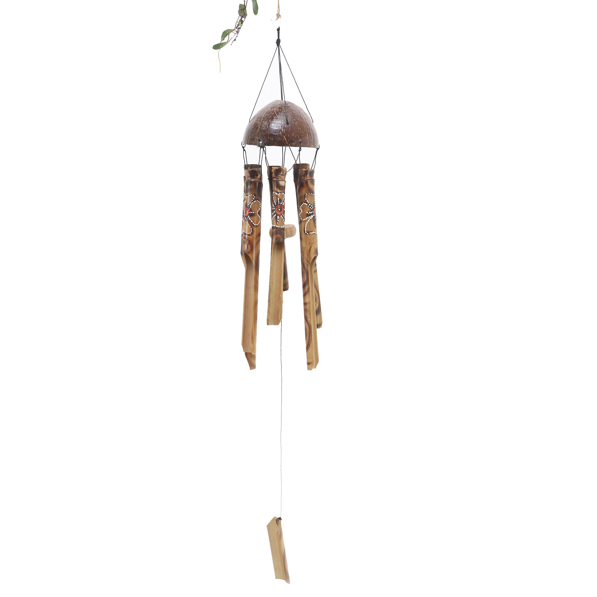 Arlmont & Co. Handmade Floral Melody Bamboo And Coconut Shell Wind ...