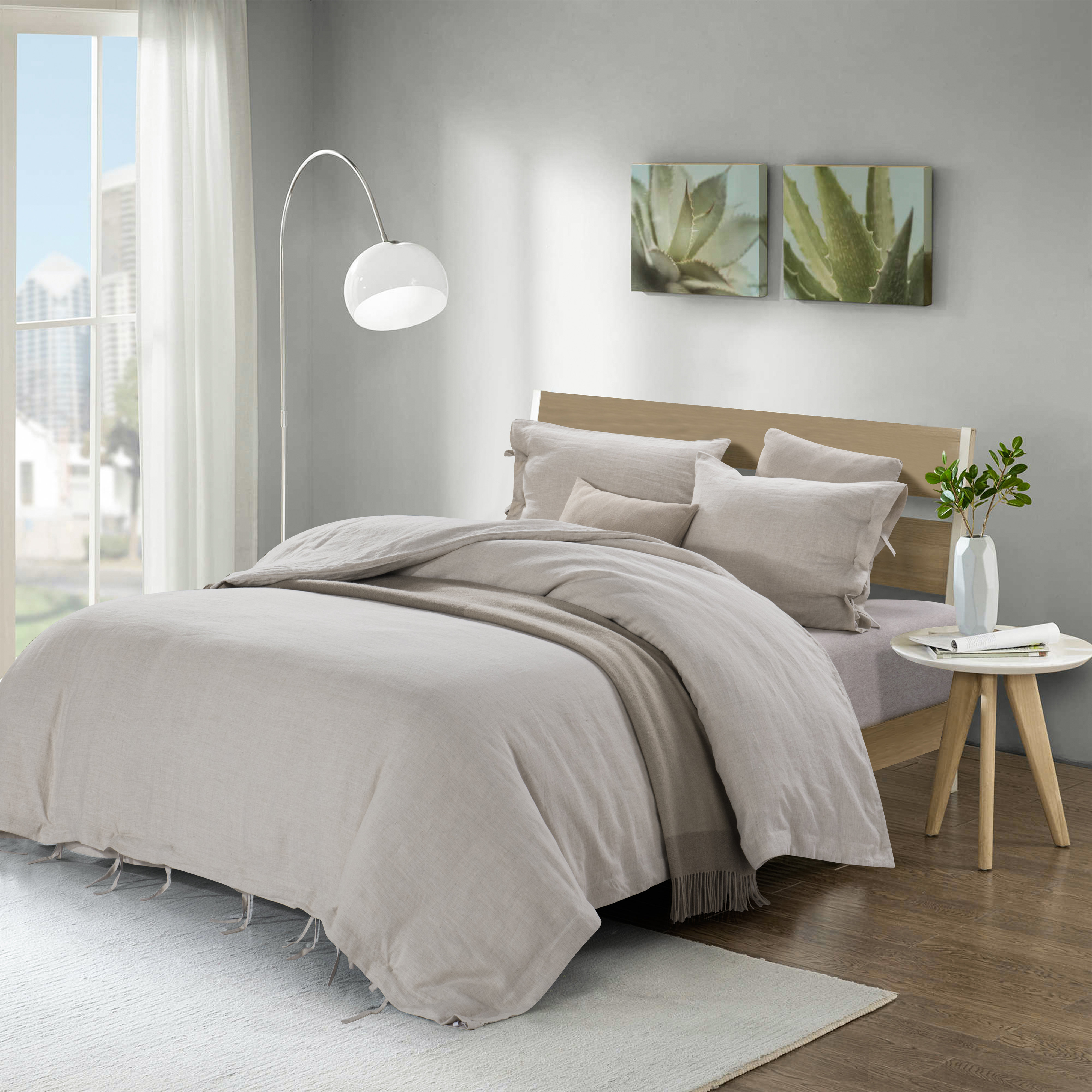 MeadowPark Stone Washed Pure Linen Duvet Cover Set & Reviews | Wayfair