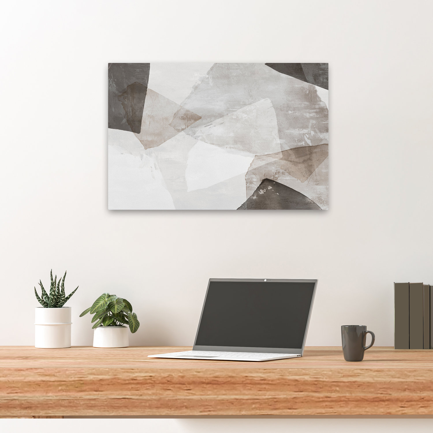 Latitude Run® Geometric And Shapes Muted Layers Of Overlapping Shapes ...