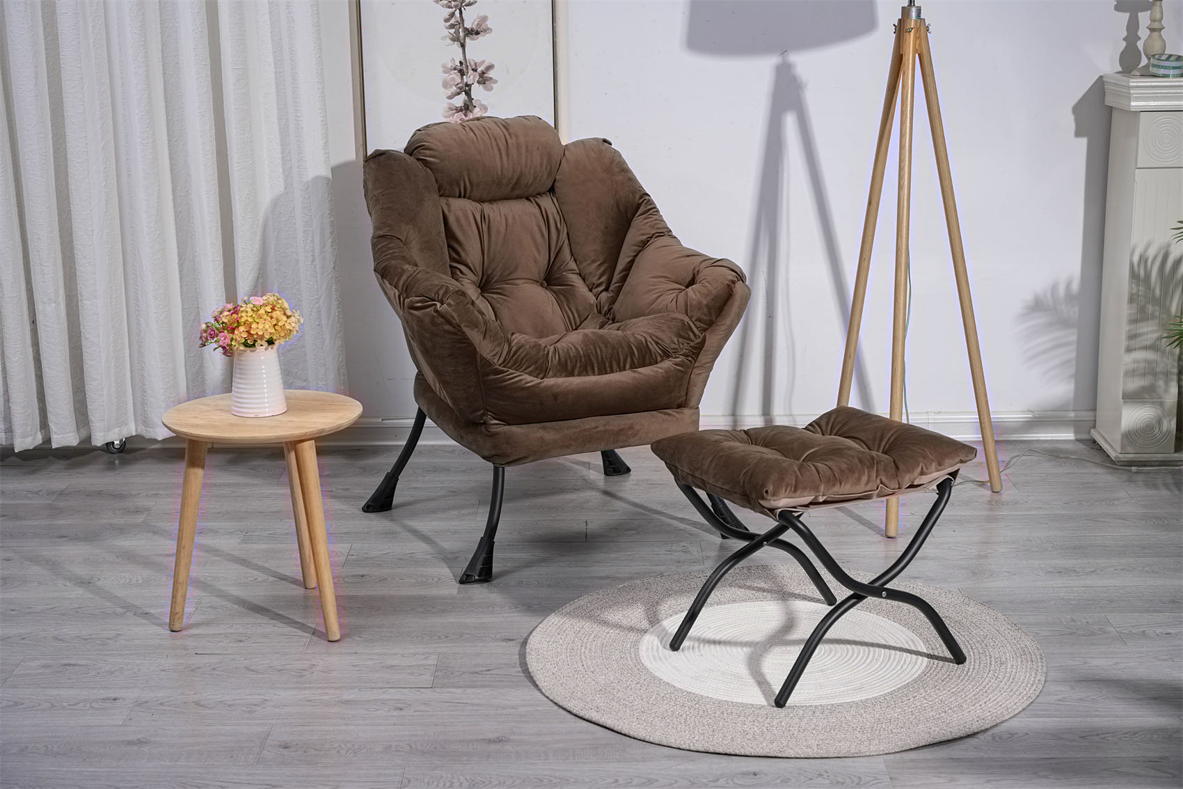 Mercer41 Modern Lazy Sofa Chair with Armrests and Side Pocket | Wayfair