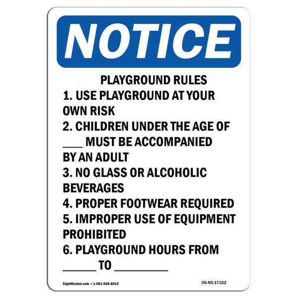 SignMission Playground Rules Sign | Wayfair