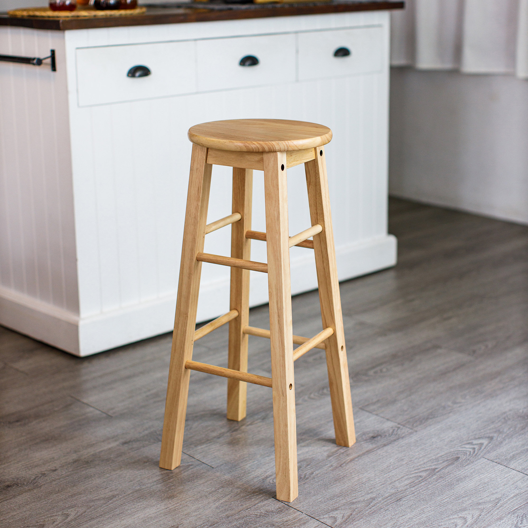 Winston Porter Robin Solid Wood Short & Bar Stool & Reviews | Wayfair