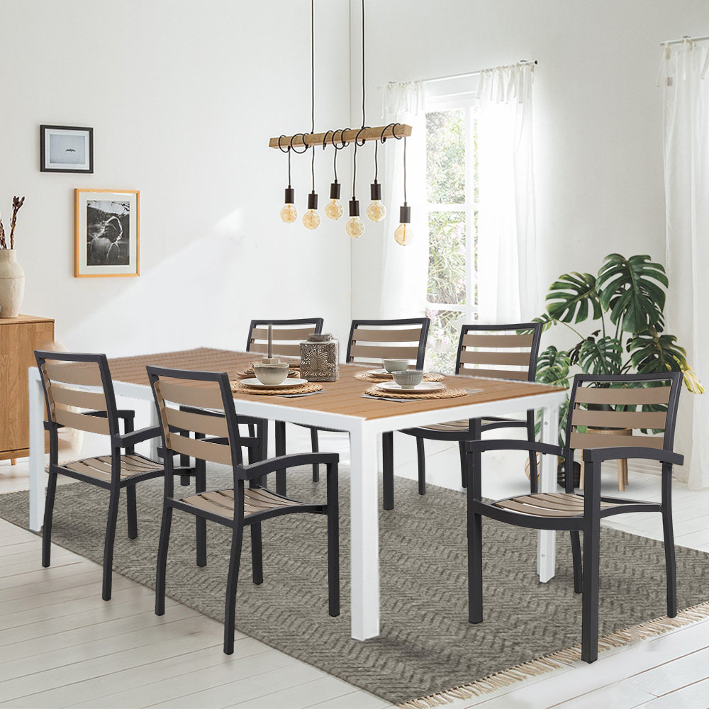 Latitude Run® Hafize Rectangular 71'' L x 35'' W Outdoor Table ...