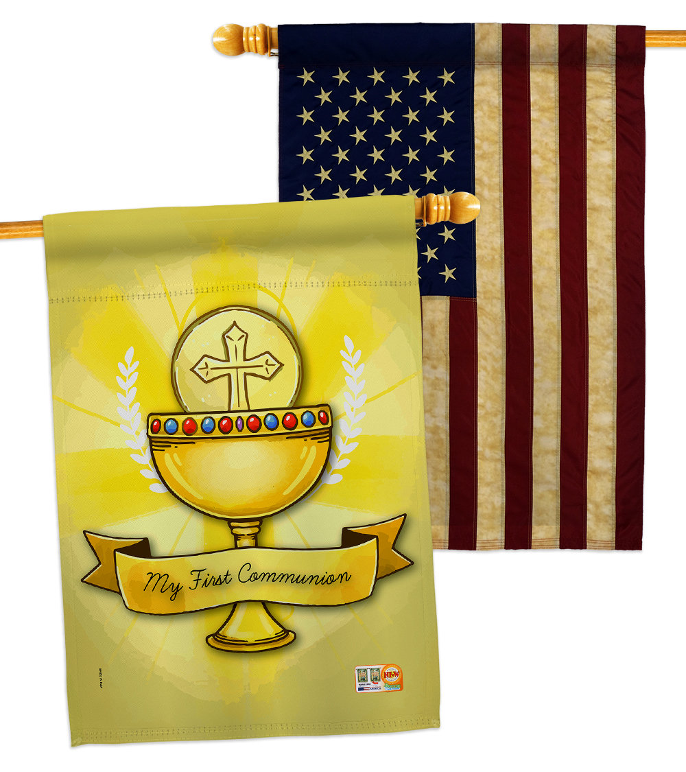 Breeze Decor My Holy Communion 2-Sided Polyester 40 x 28 in. House Flag ...