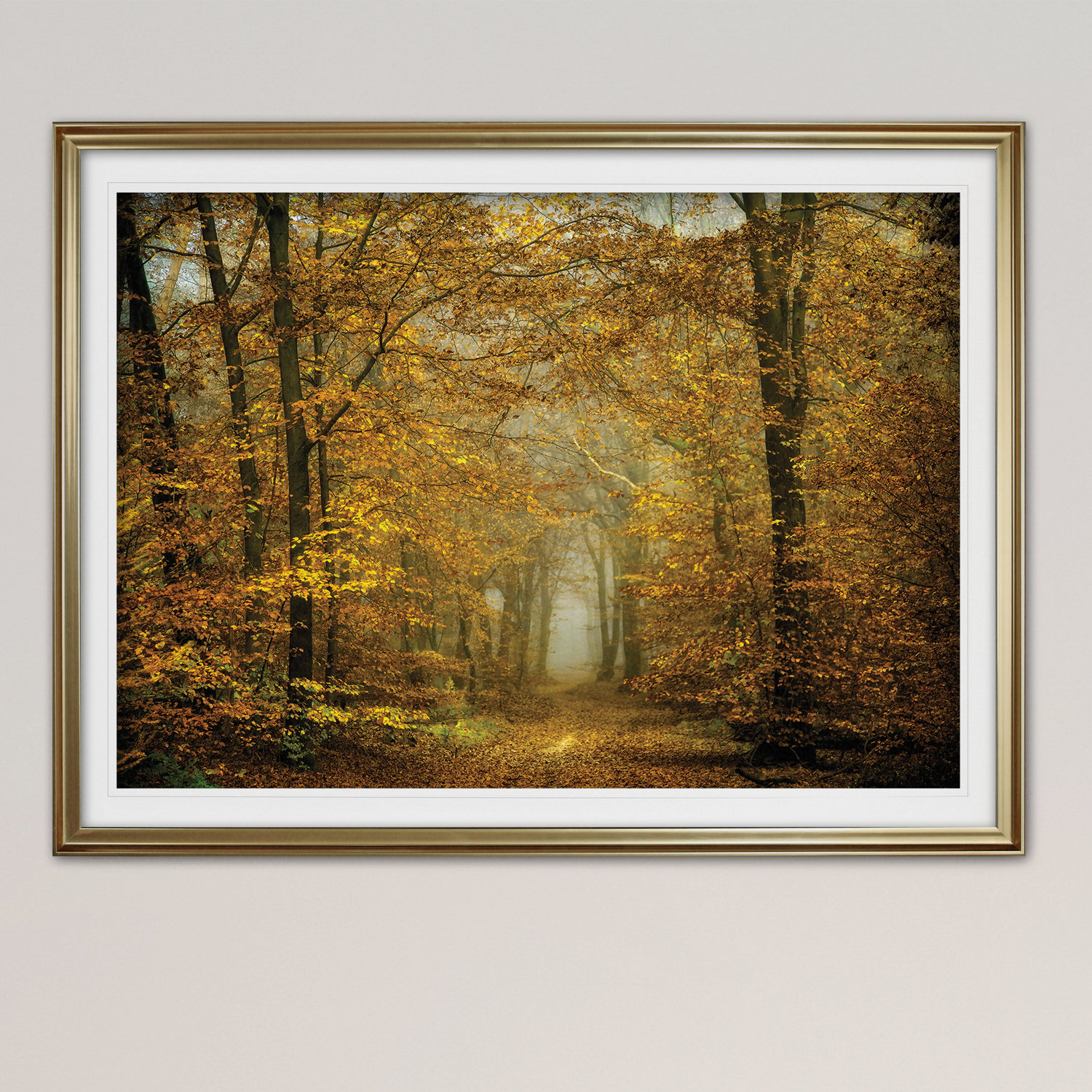 Charlton Home 'Soon Fall Leaves' Framed Acrylic Painting Print | Wayfair