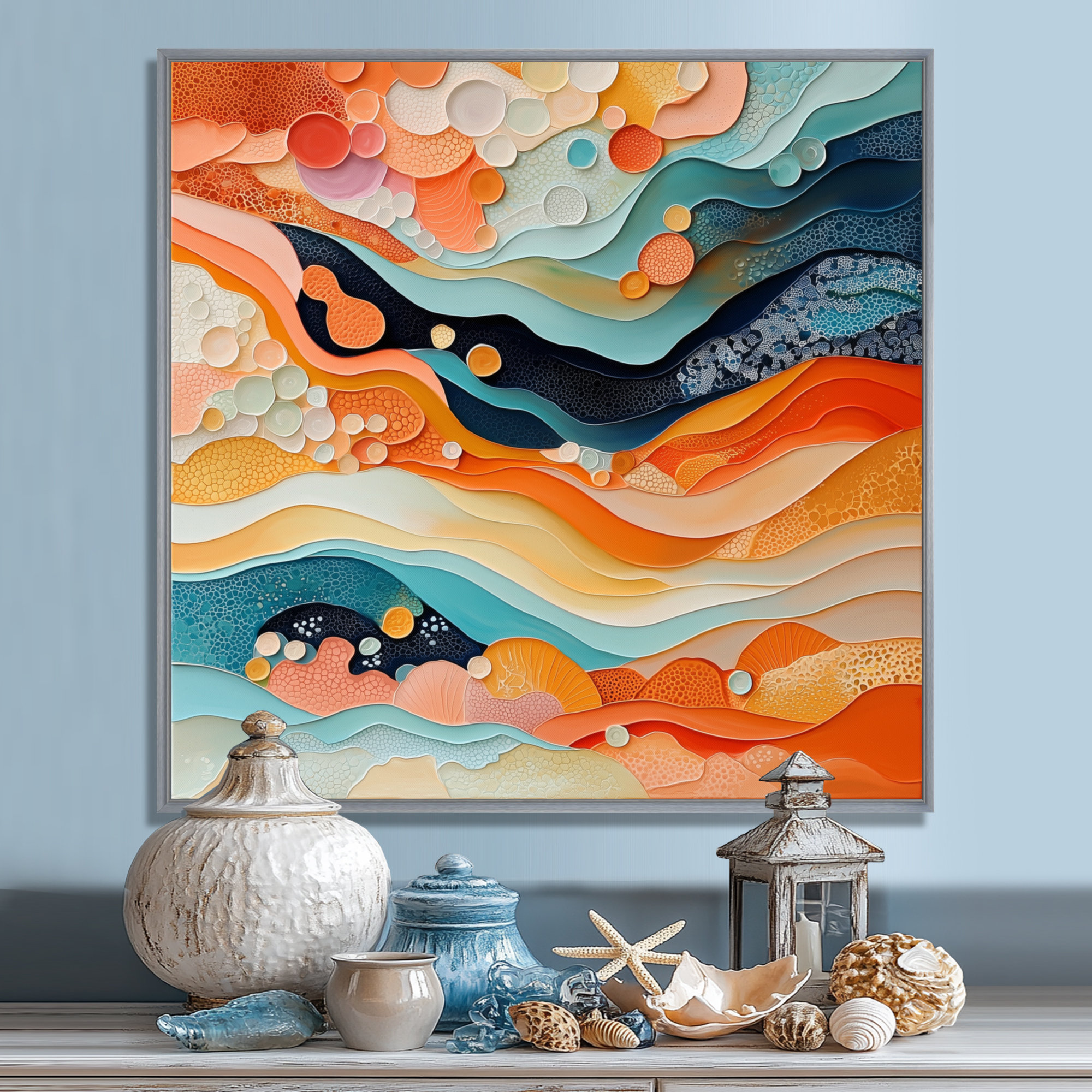 Wrought Studio™ Nuccia Abstract Coral Oceanic Waves Of Eternity III ...